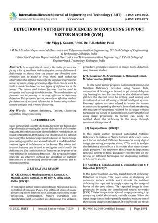 DETECTION OF NUTRIENT DEFICIENCIES IN CROPS USING SUPPORT VECTOR MACHINE (SVM) | PDF