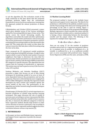 ANALYSIS AND PREDICTION OF RAINFALL USING MACHINE LEARNING TECHNIQUES | PDF