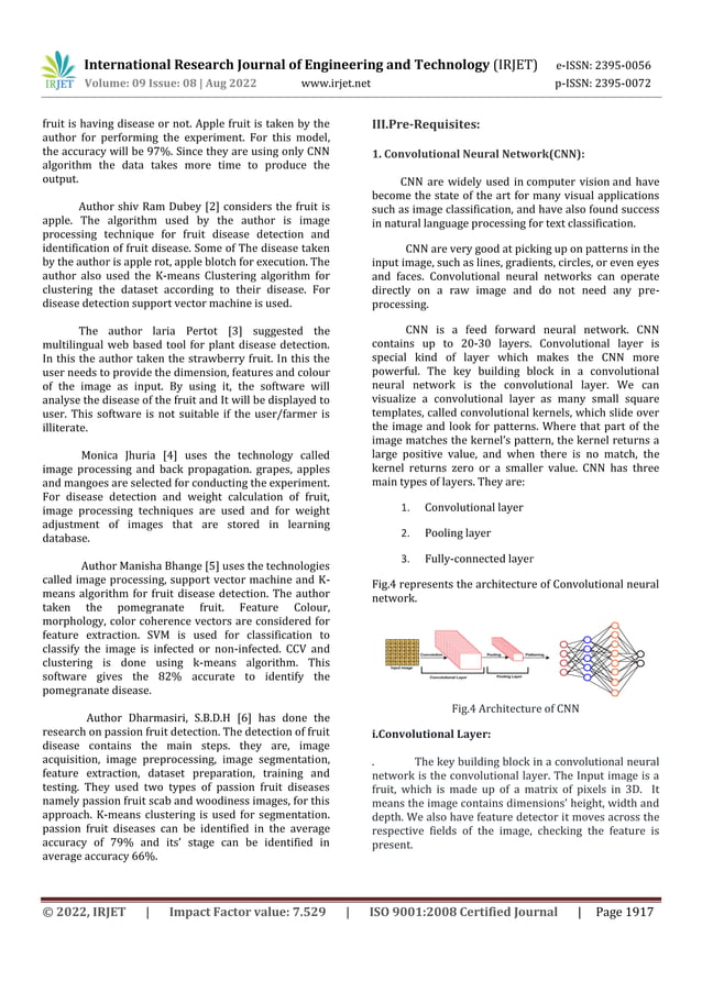 FRUIT DISEASE DETECTION AND CLASSIFICATION USING ARTIFICIAL INTELLIGENCE | PDF