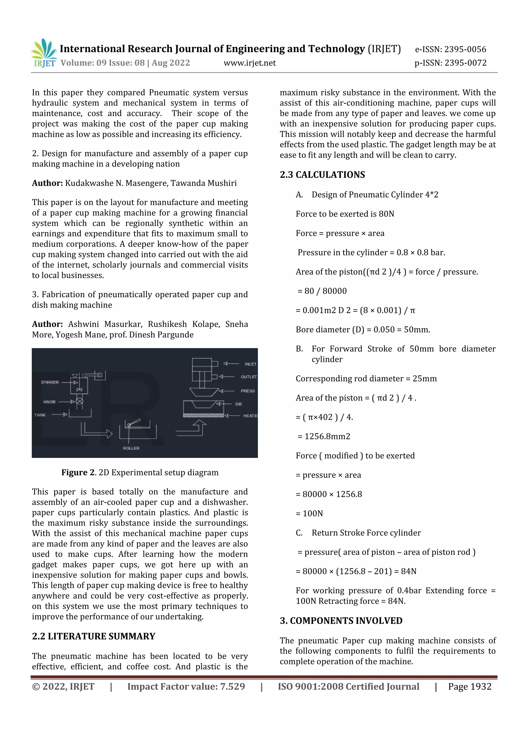 Design And Fabrication of Pneumatic Paper Cup Making Machine | PDF