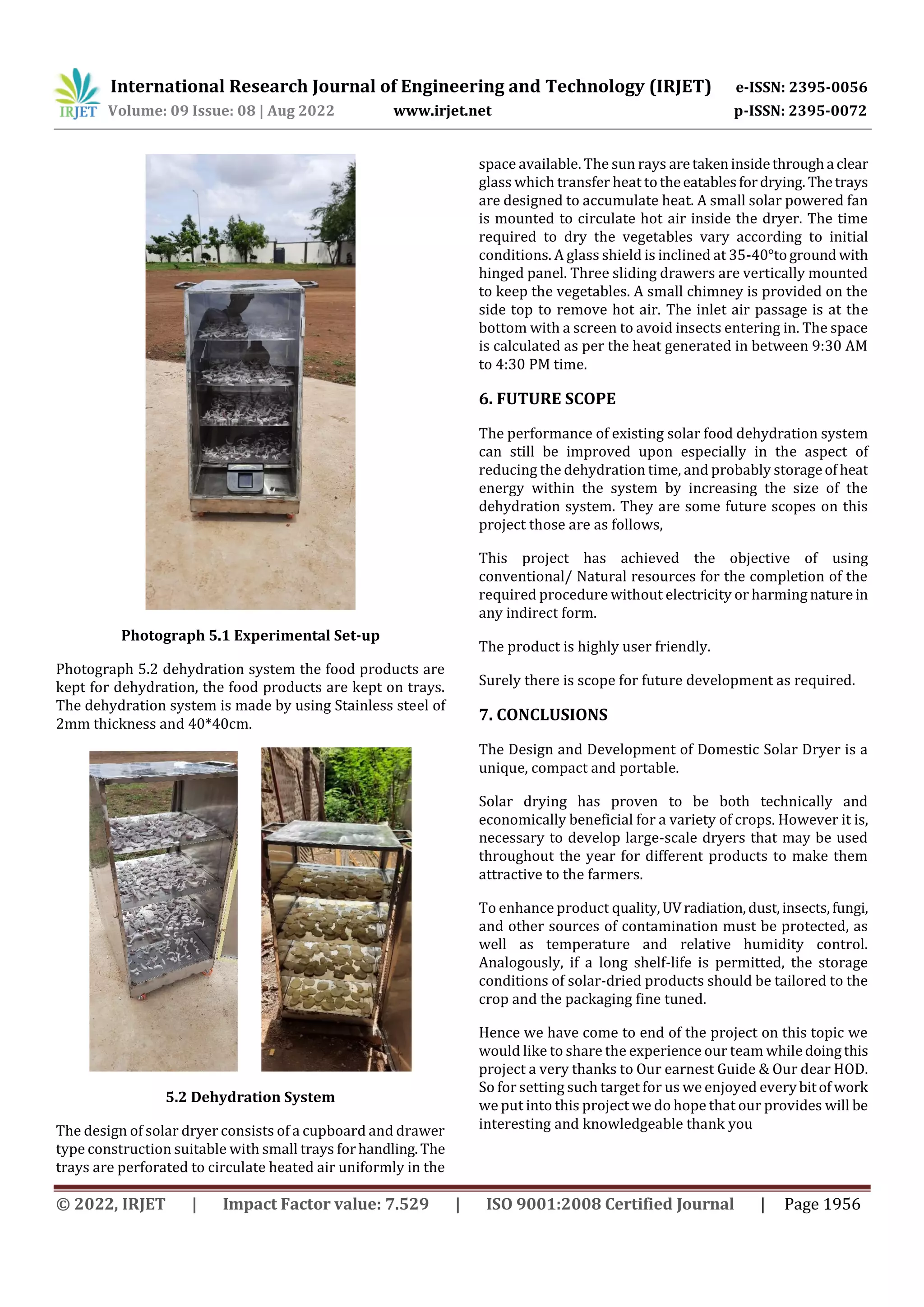 Design and Development of Domestic Solar Dryer | PDF