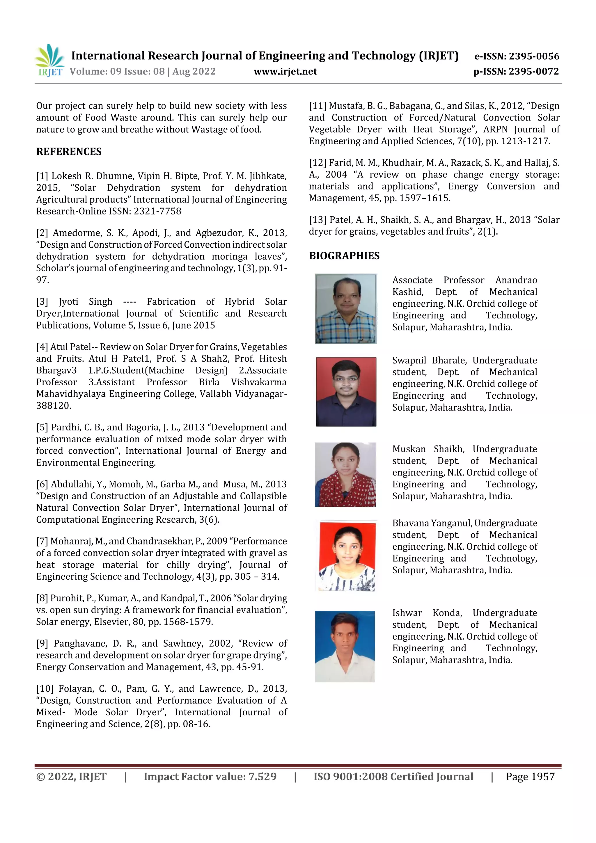 Design and Development of Domestic Solar Dryer | PDF