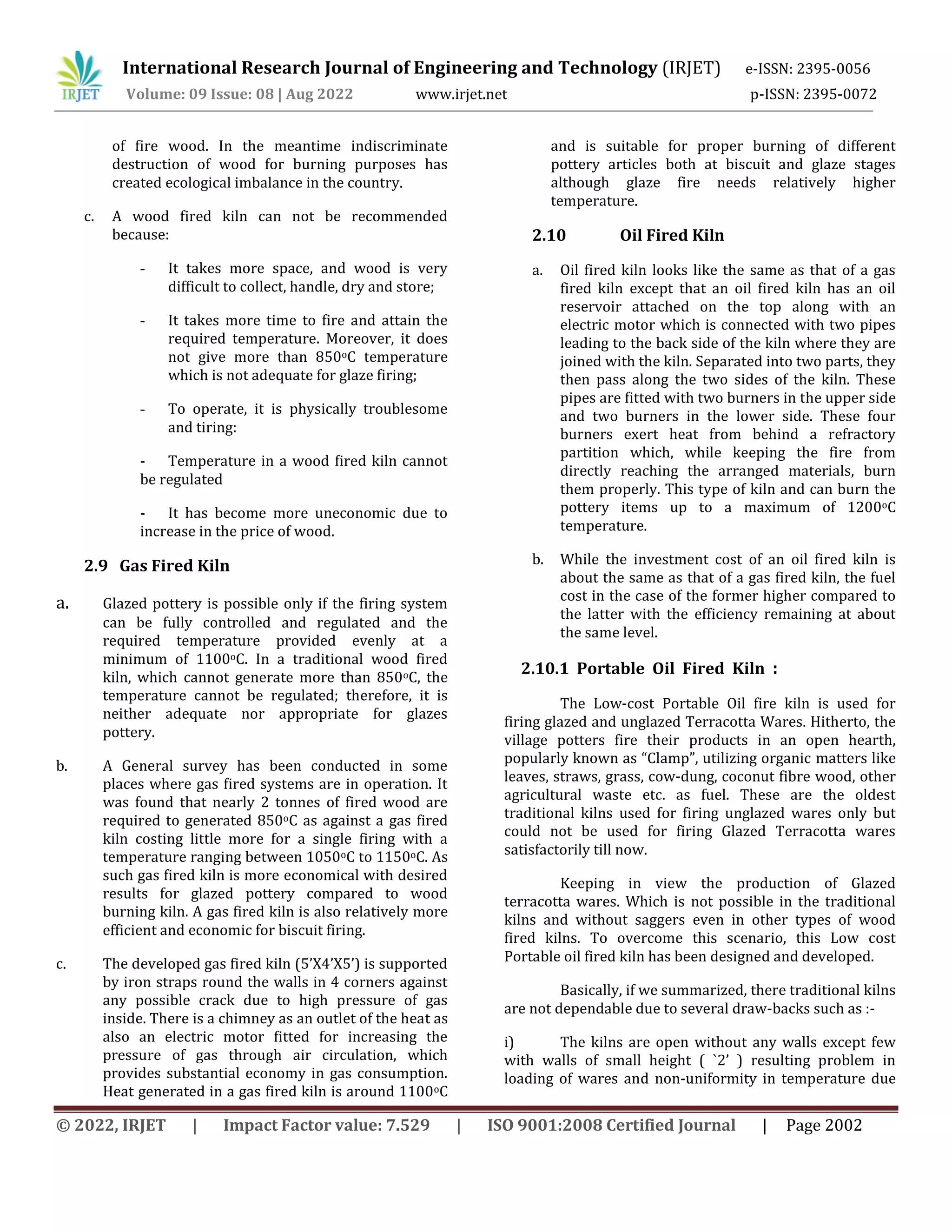 TRADITIONAL POTTERY KILNS FOR TERRACOTTA WARES | PDF | Woodworking ...