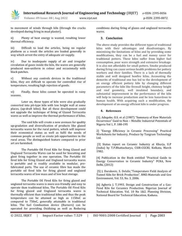 TRADITIONAL POTTERY KILNS FOR TERRACOTTA WARES | PDF | Woodworking ...