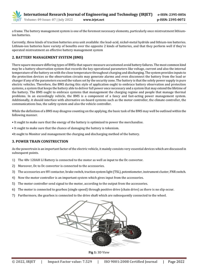 Conversion of an I.C. engine powertrain to Electric powertrain of an ...
