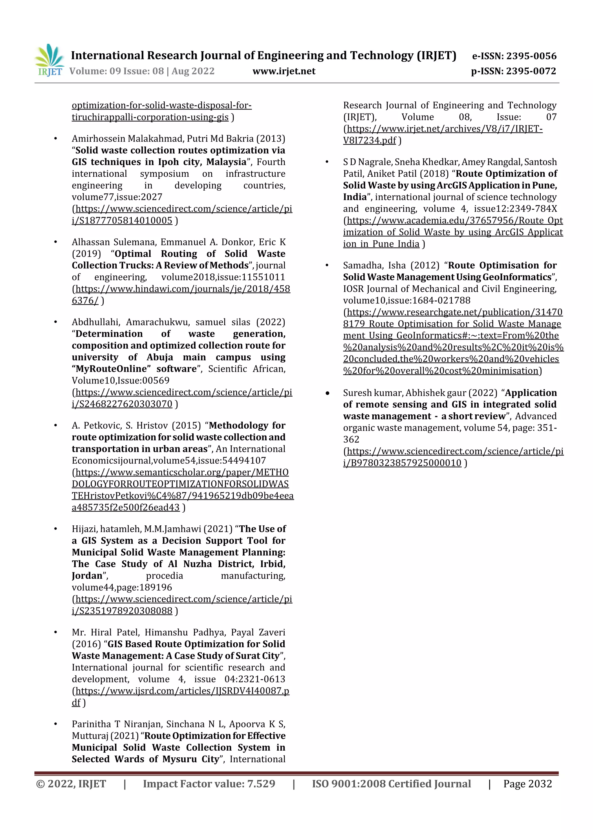 “Optimal Routing of Municipal Solid Waste collection vehicle in ...