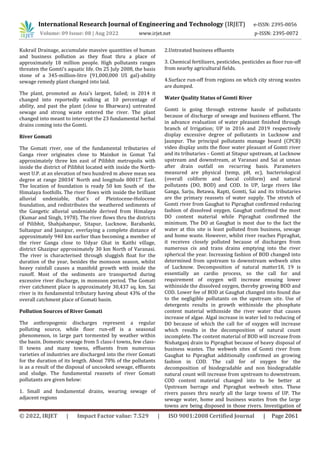 PHYSIO CHEMICAL ANALYSIS OF GOMTI RIVER WATER IN DIFFERENT LOCATION OF ...