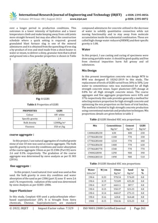 Optimization of Mix Proportion for High Strength Concrete Using GGBS | PDF