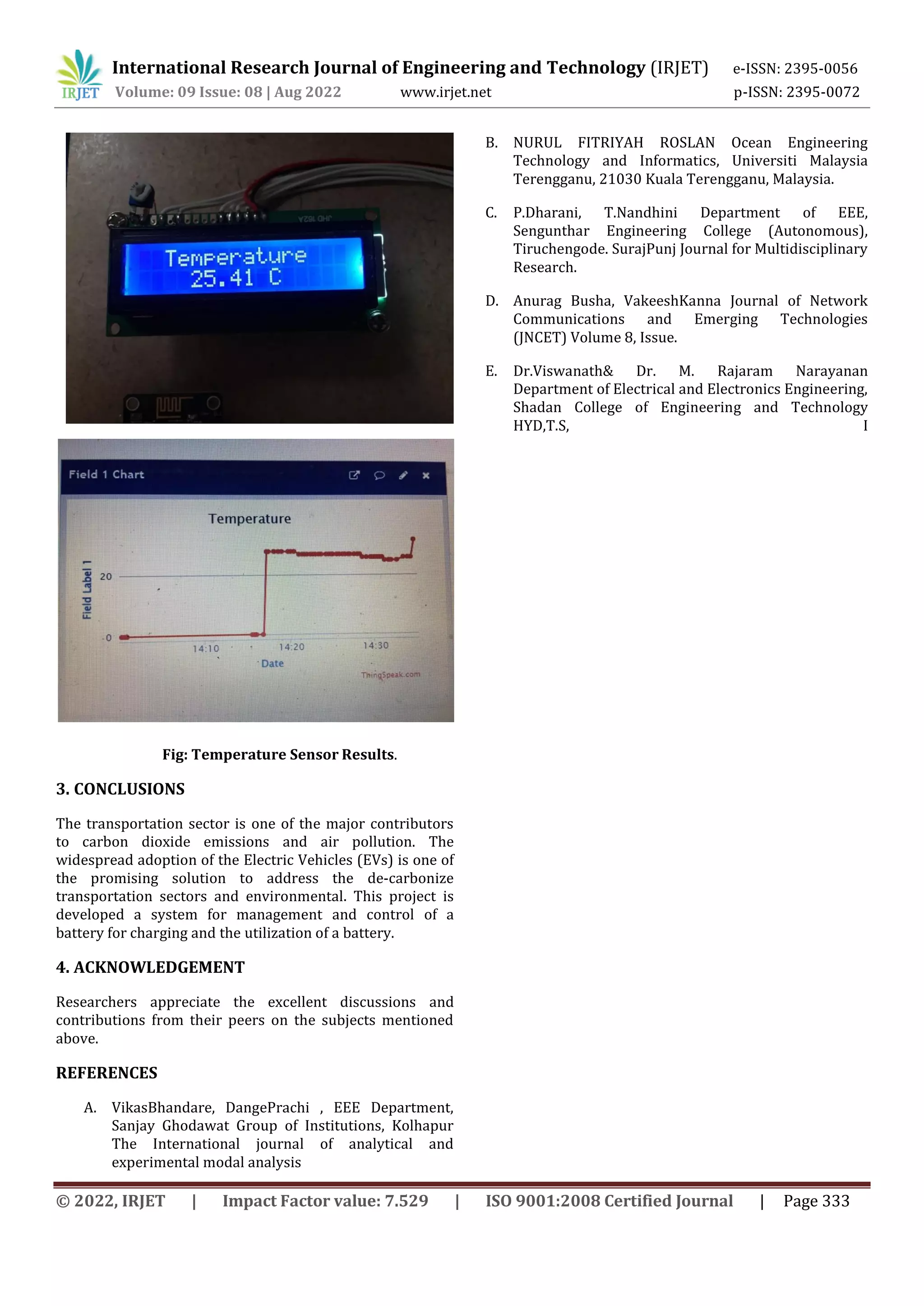 Automatic EV Battery Management and control Systems using IOT | PDF