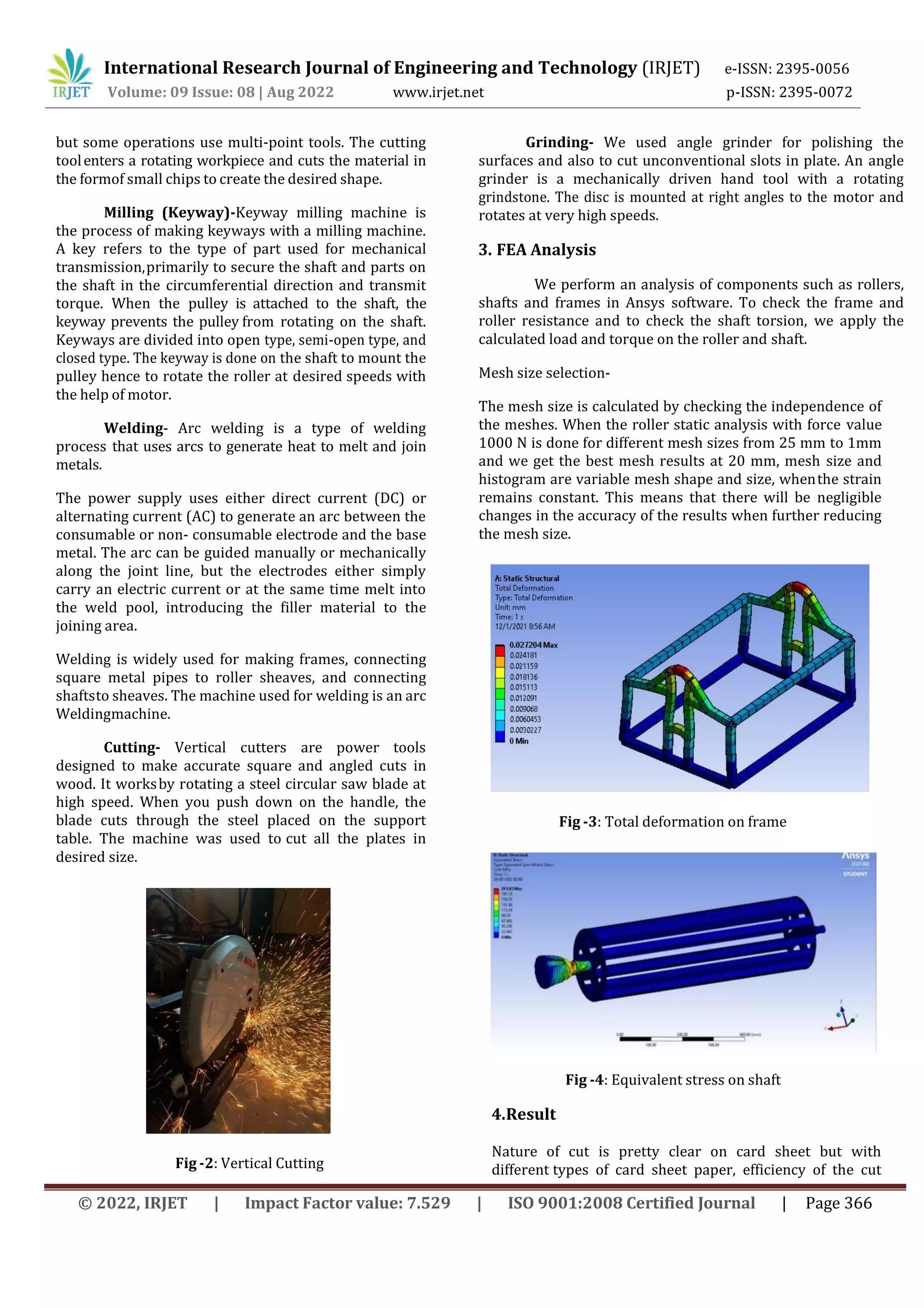 Design and Manufacturing of Automated Card sheet Cutting Machine | PDF