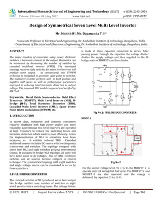 Design of Symmetrical Seven Level Multi Level Inverter | PDF