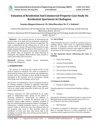 Valuation of Residential And Commercial Property-Case Study On ...