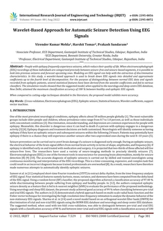 Wavelet-Based Approach for Automatic Seizure Detection Using EEG Signals | PDF