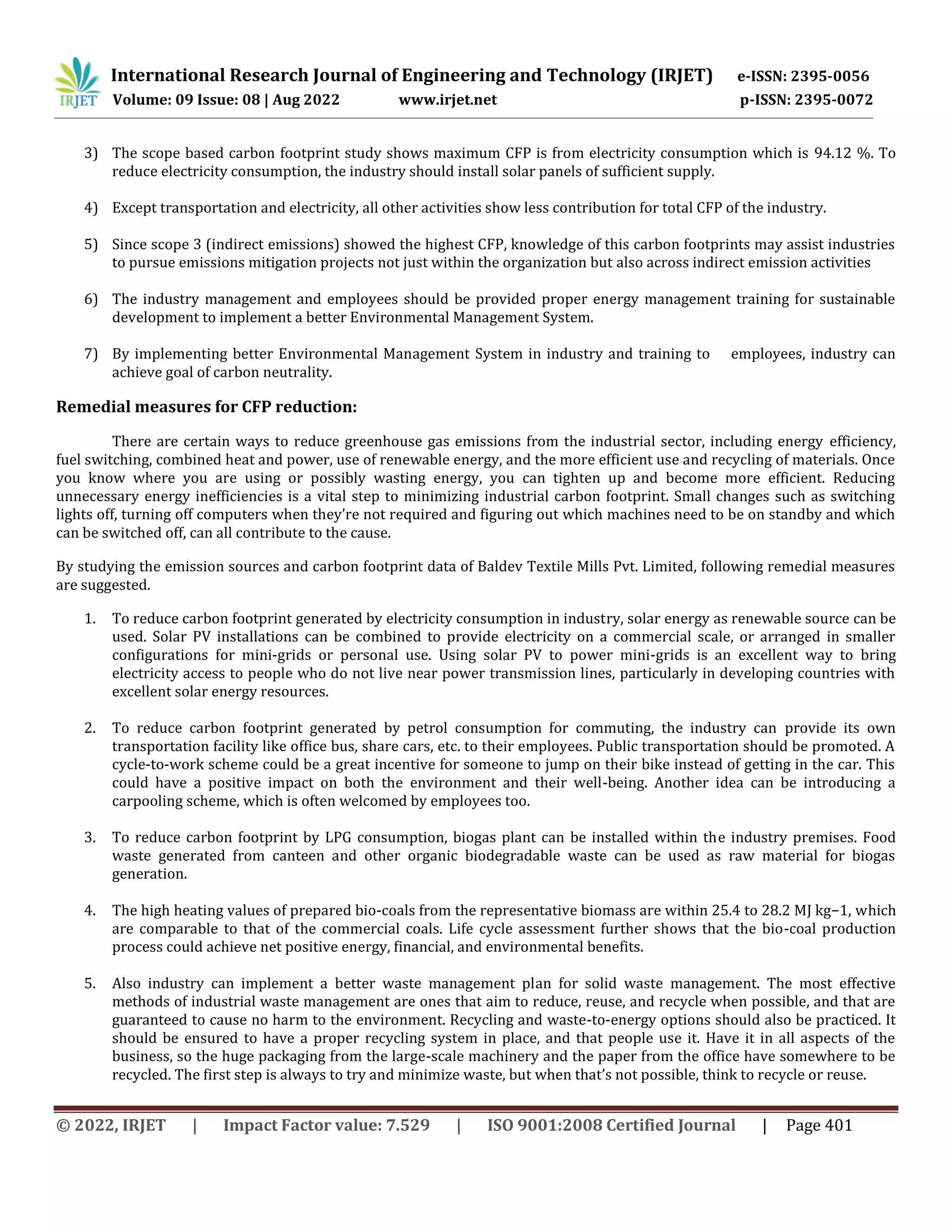 Carbon Footprint Assessment of Textile Industry | PDF