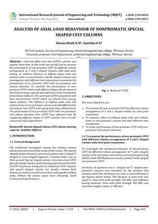 ANALYSIS OF AXIAL LOAD BEHAVIOUR OF NONPRISMATIC SPECIAL SHAPED CFST ...