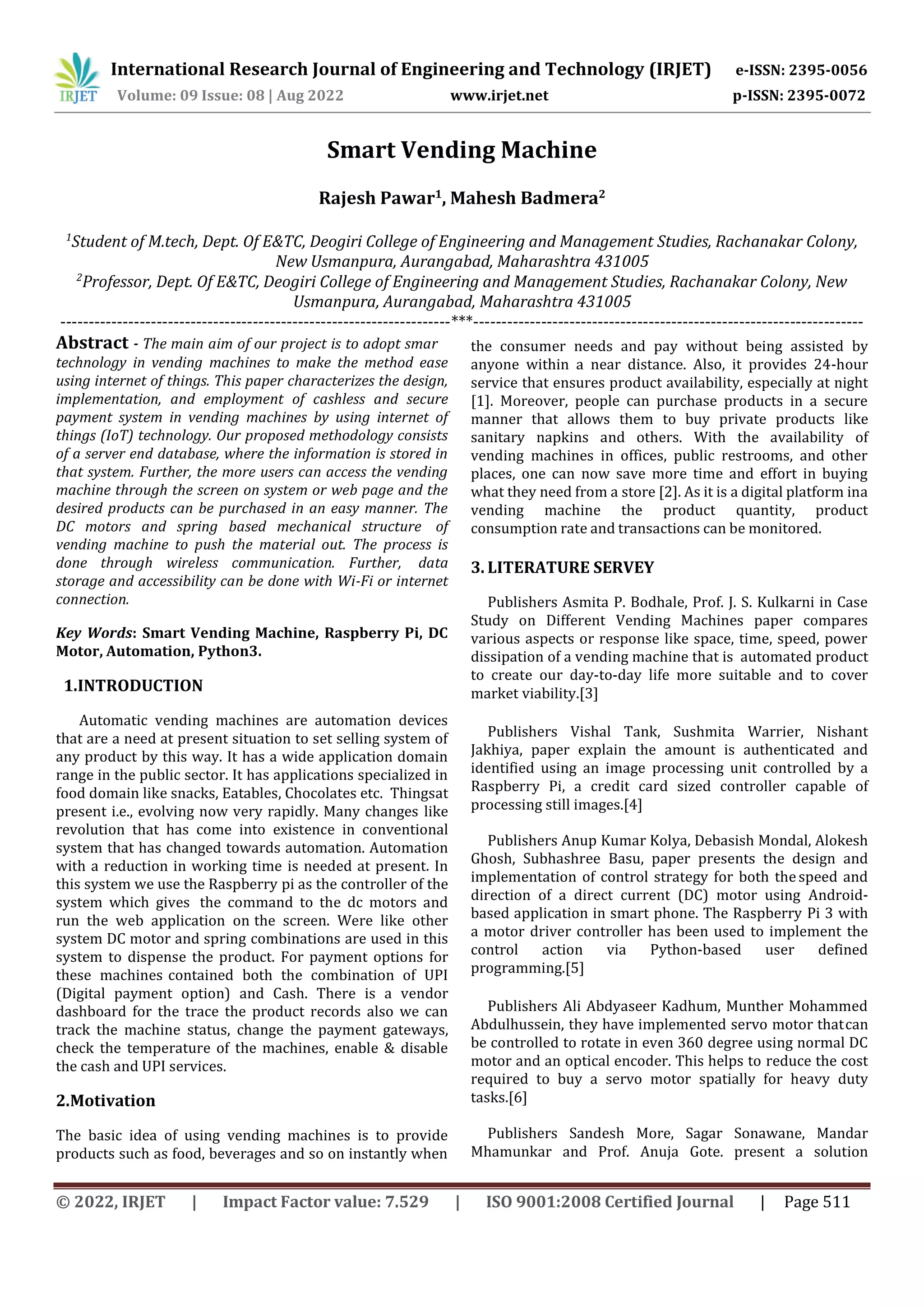 Smart Vending Machine | PDF