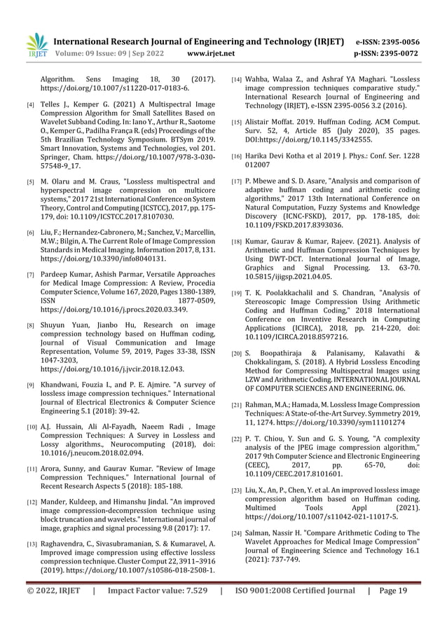 Comparative Analysis Of Huffman And Arithmetic Coding Algorithms For Image Compression Pdf
