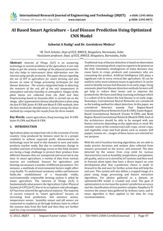 AI Based Smart Agriculture – Leaf Disease Prediction Using Optimized ...