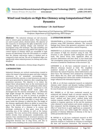 Wind Load Analysis on High Rise Chimney using Computational Fluid Dynamics | PDF