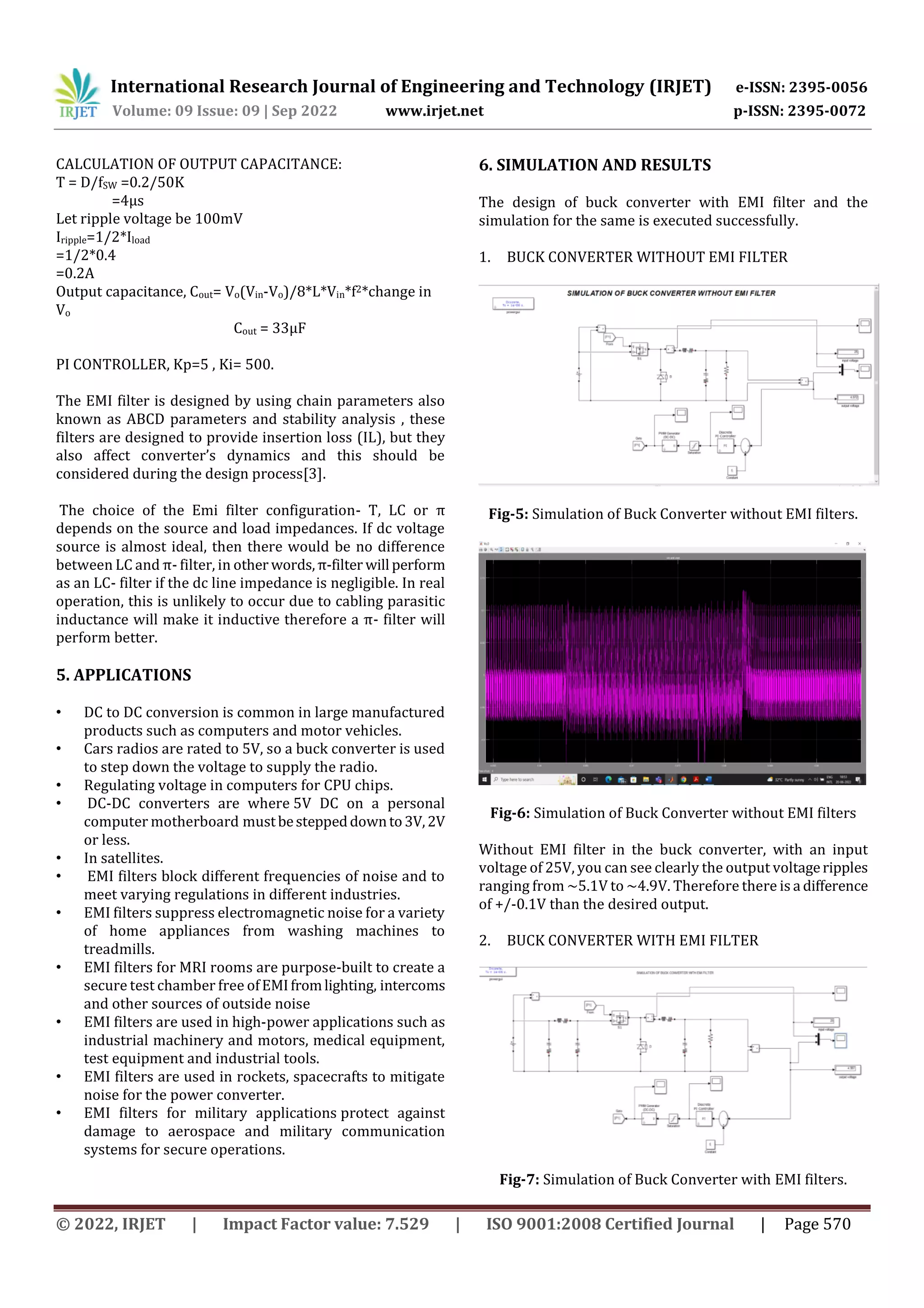 Design and Implementation of EMI Filter for DC-DC Power Converter | PDF