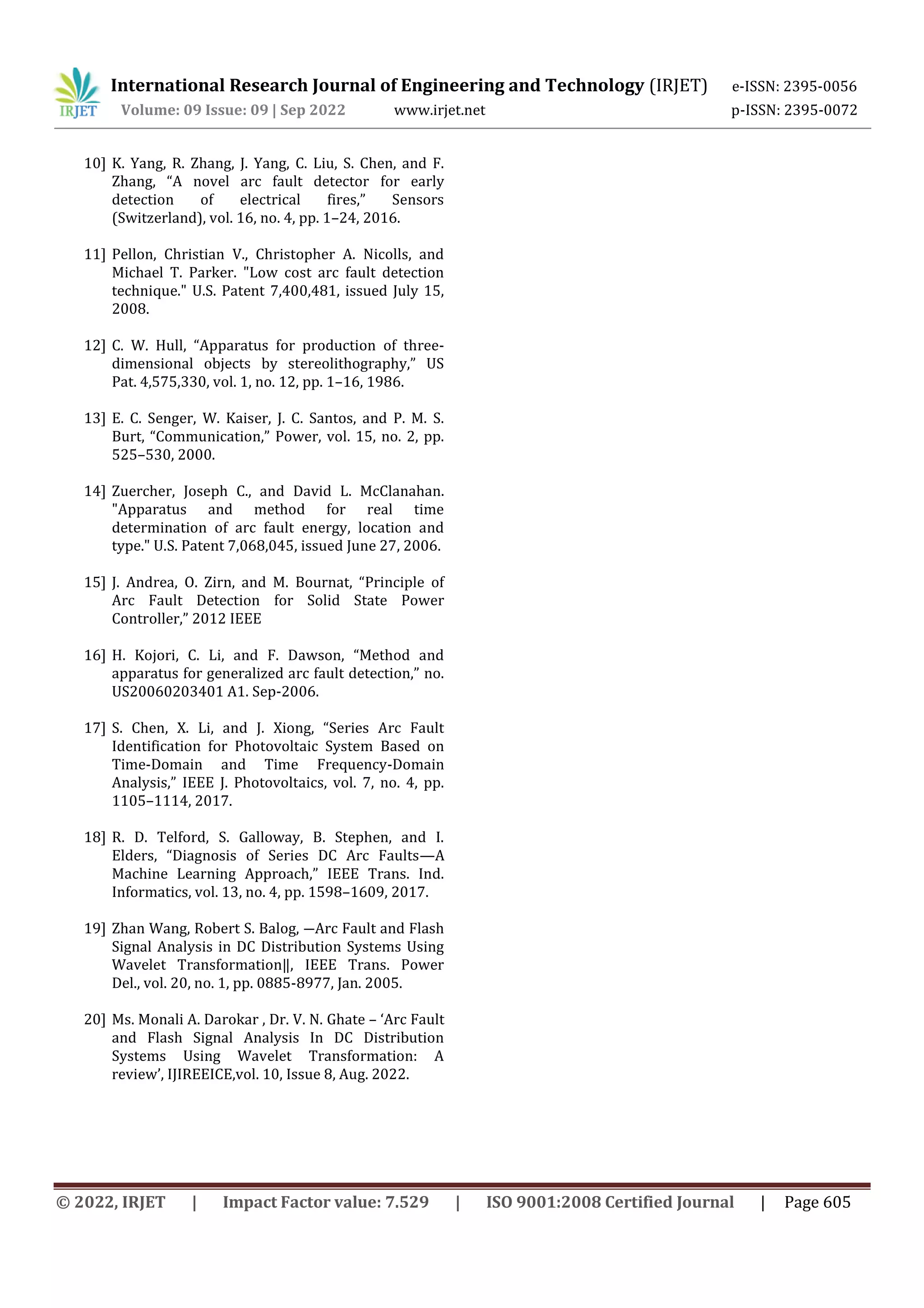 Arc Fault and Flash Signal Analysis and Detection in DC Distribution Systems Using Wavelet ...