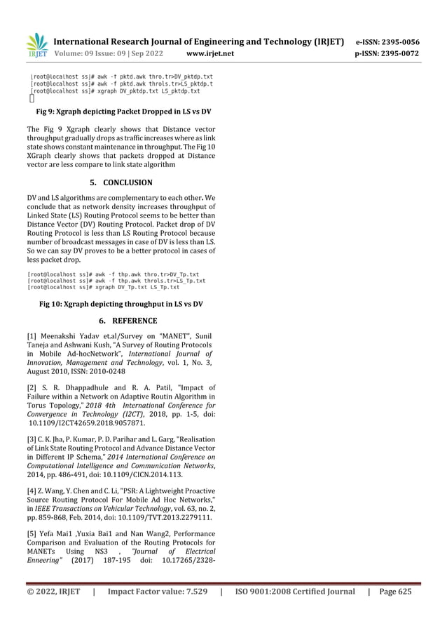 PERFORMANCE ANALYSIS OF DISTANCE VECTOR AND LINKED STATE ROUTING PROTOCOL | PDF