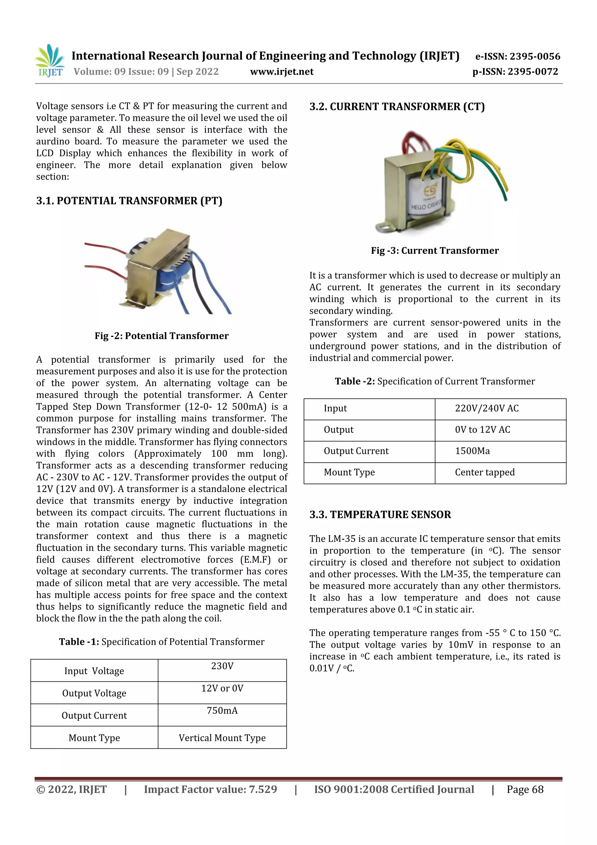 IoT Based Distribution Transformer Condition Monitoring System | PDF