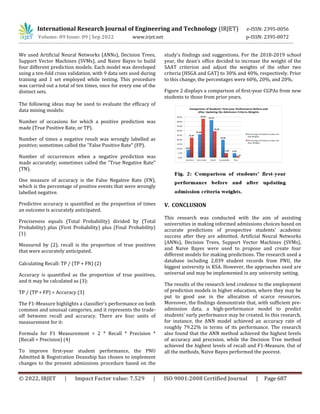 UNIVERSITY ADMISSION SYSTEMS USING DATA MINING TECHNIQUES TO PREDICT STUDENT PERFORMANCE TO ...
