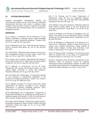 UNIVERSITY ADMISSION SYSTEMS USING DATA MINING TECHNIQUES TO PREDICT STUDENT PERFORMANCE TO ...