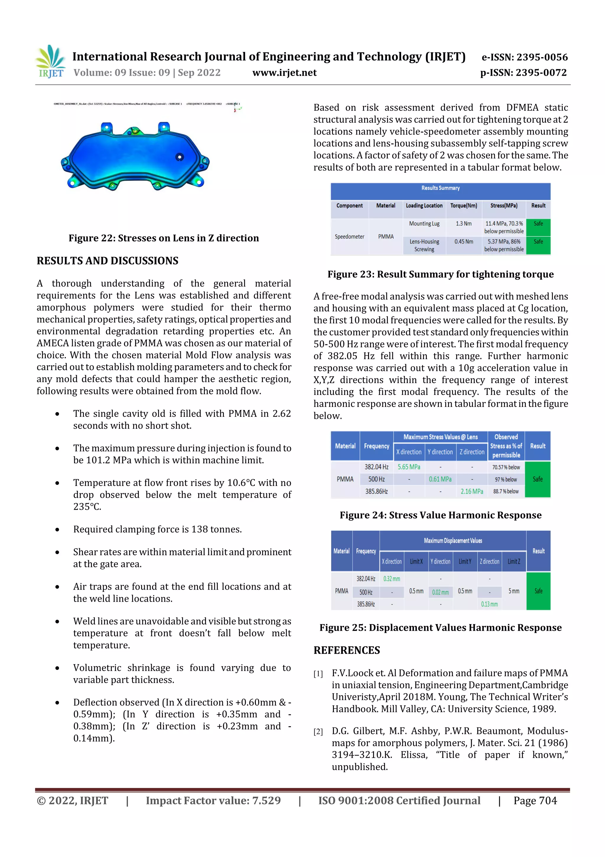 Investigation of PolyMethyl Methacrylate for Speedometer Application | PDF