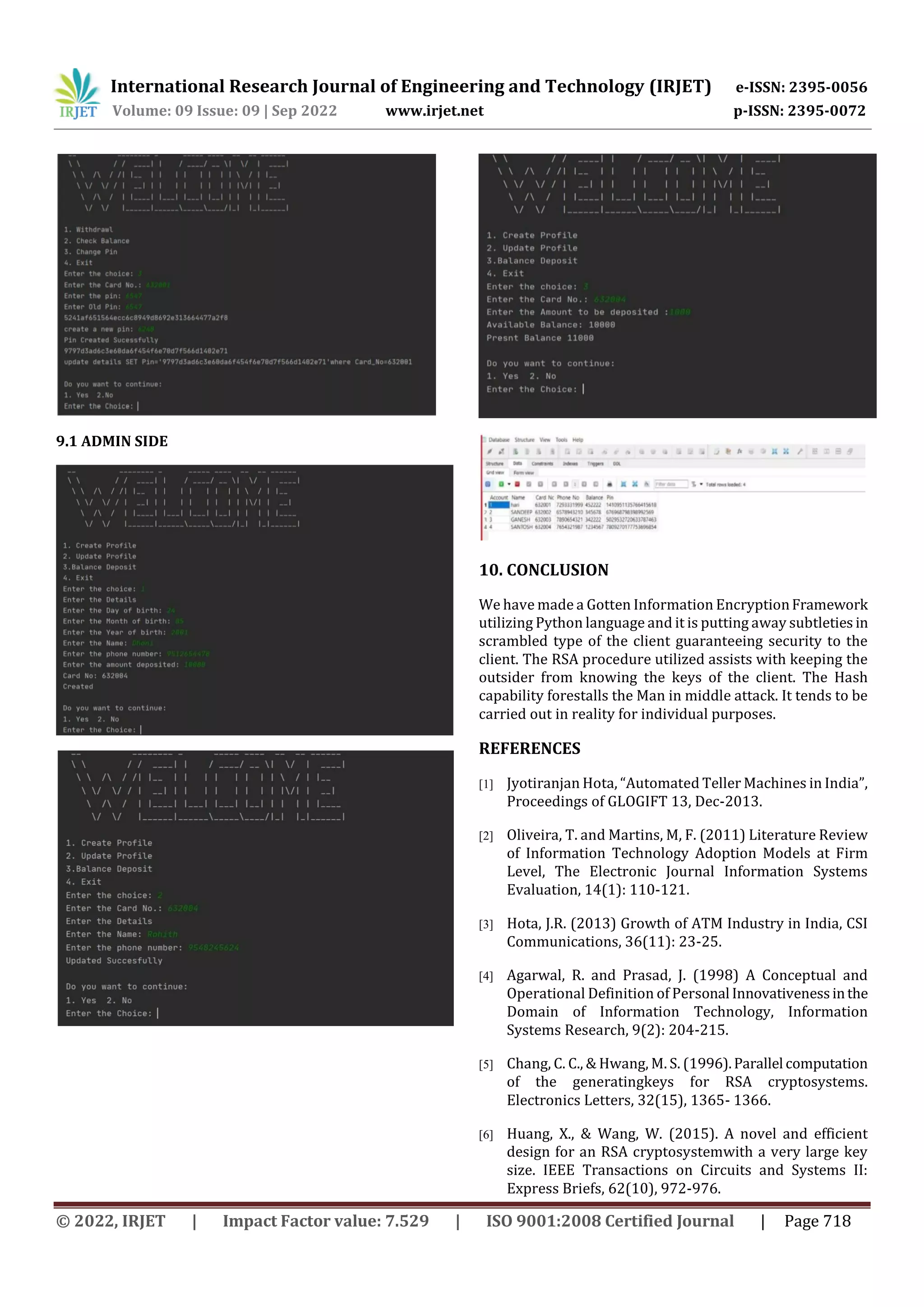 SECURE DATA ENCRYPTION FOR ATM TRANSACTIONS | PDF | Computing | Technology & Computing