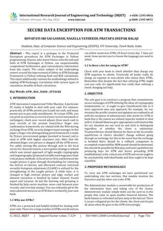 SECURE DATA ENCRYPTION FOR ATM TRANSACTIONS | PDF | Computing | Technology & Computing