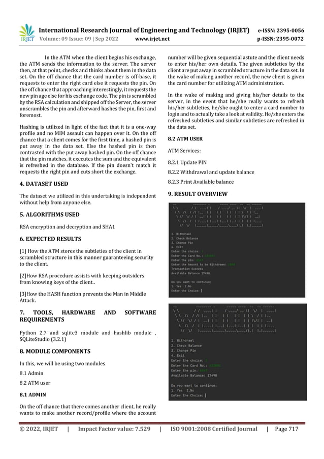 SECURE DATA ENCRYPTION FOR ATM TRANSACTIONS | PDF | Computing | Technology & Computing