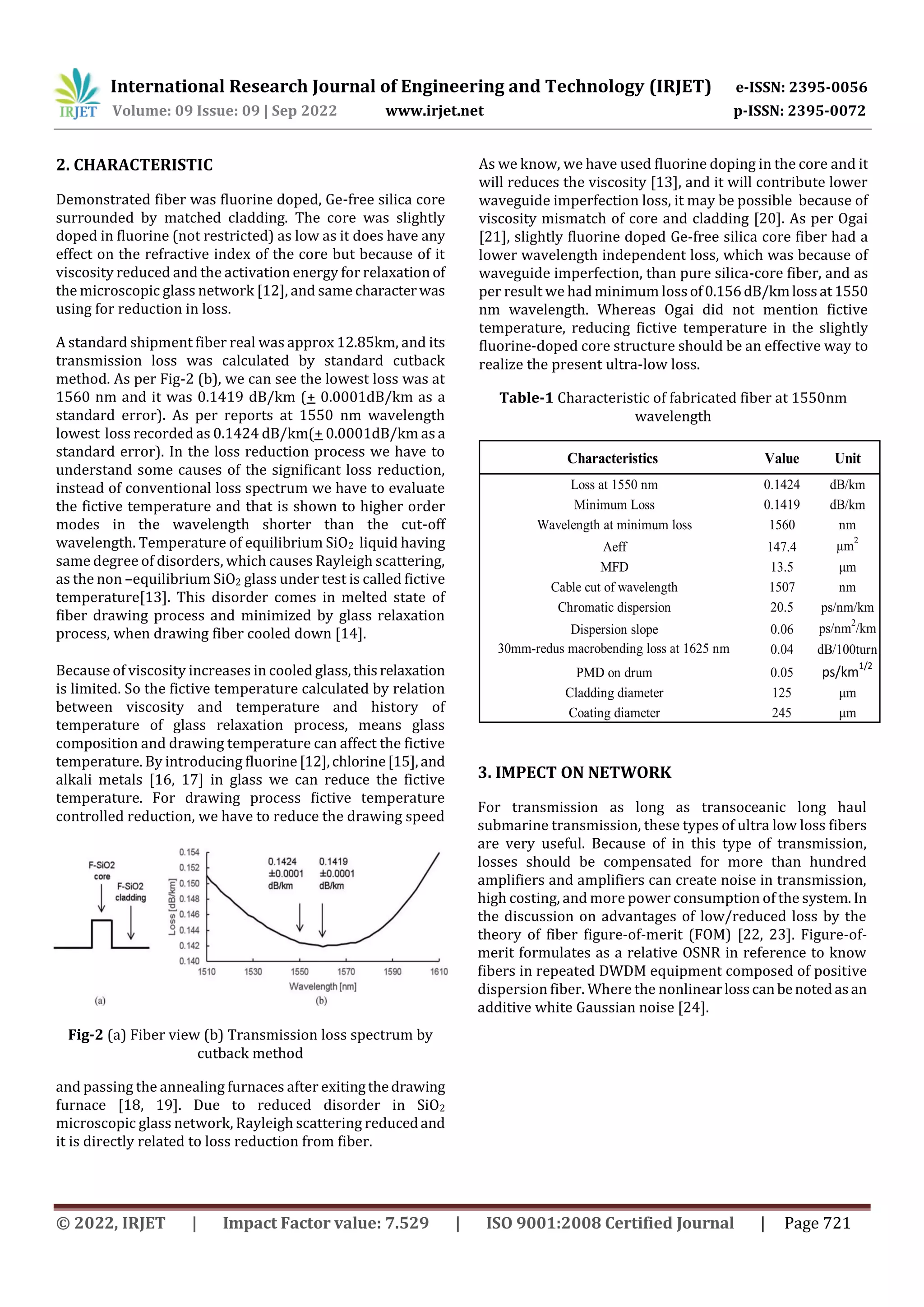 Benefits of Ultra low Loss Fiber in Submarine Transmission (Review Article) | PDF