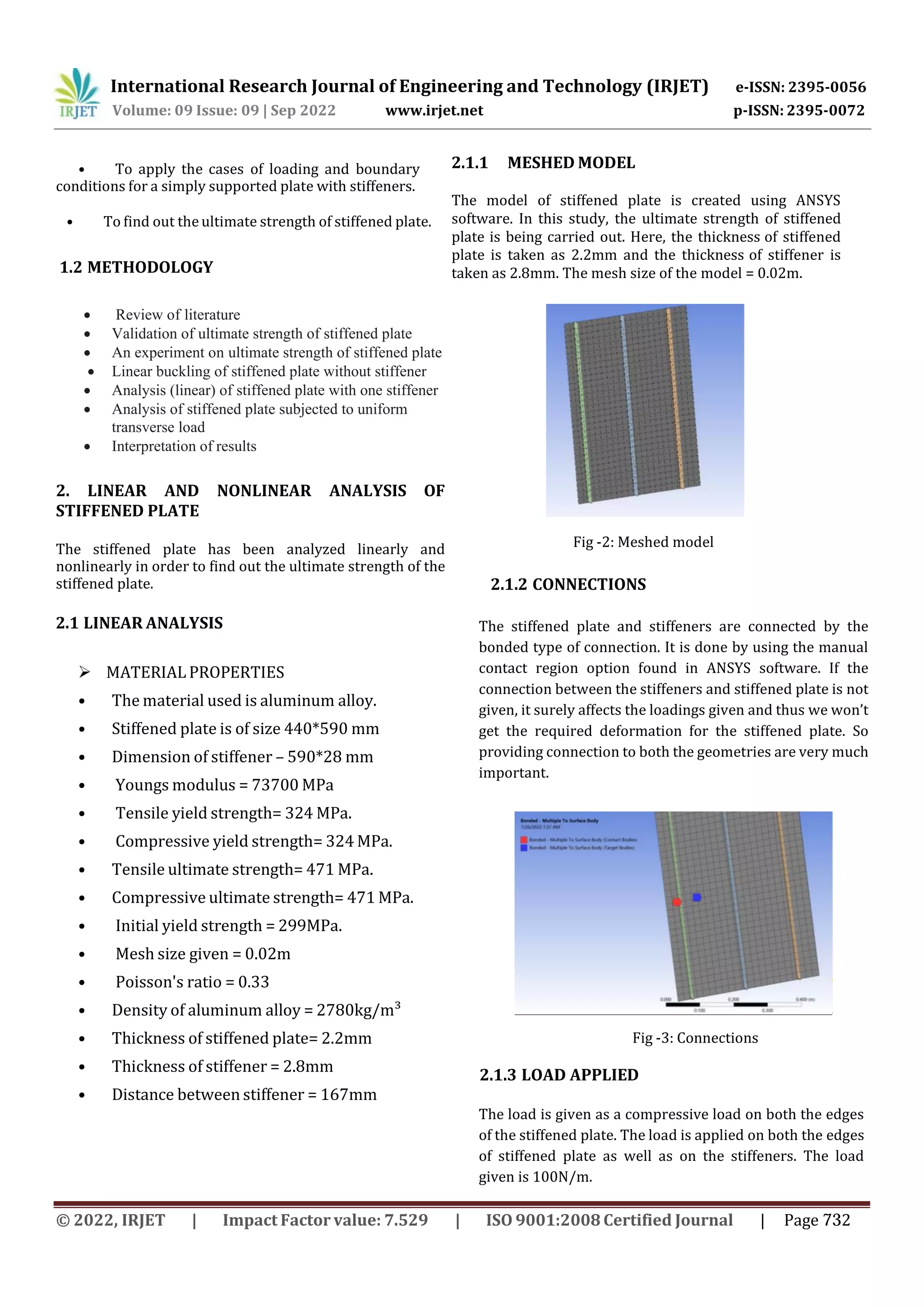 NONLINEAR BUCKLING ANALYSIS OF STIFFENED PLATE | PDF