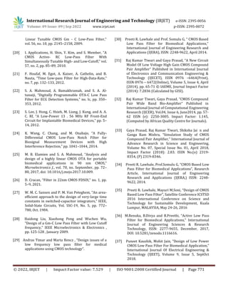 Review on CMOS based Low Pass Filters for Biomedical Applications | PDF