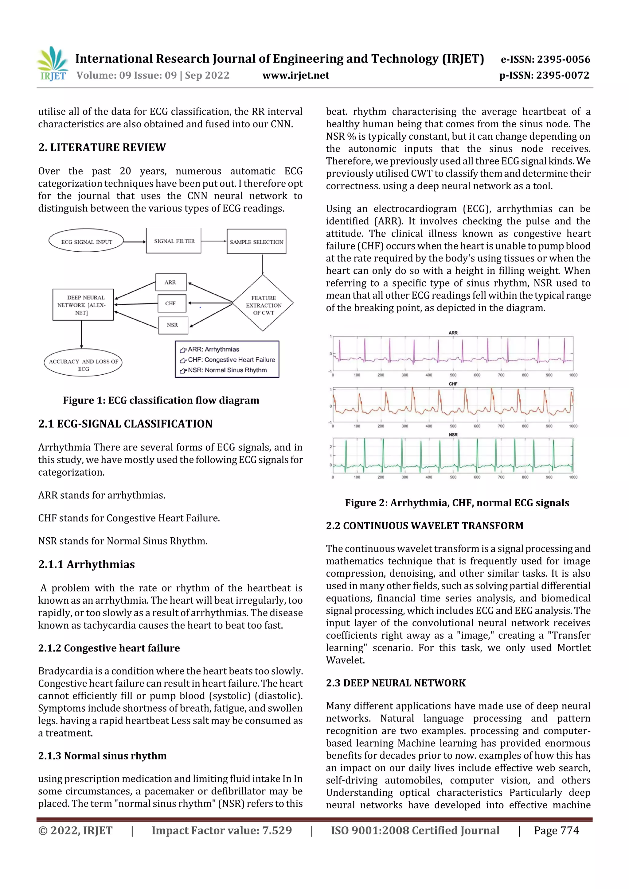 Ecg Signal Analysis Using Continuous Wavelet Transformation And Deep