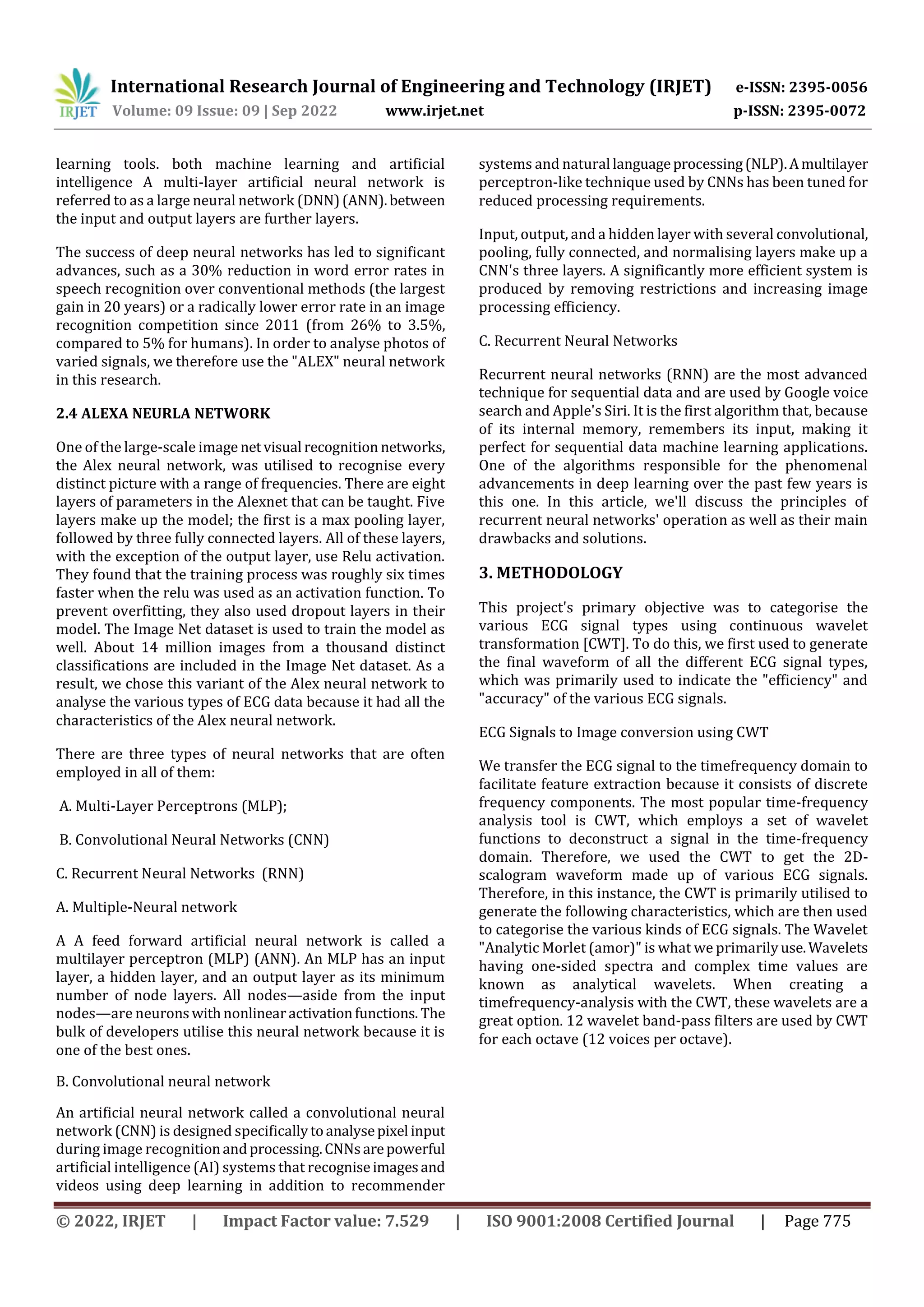 Ecg Signal Analysis Using Continuous Wavelet Transformation And Deep