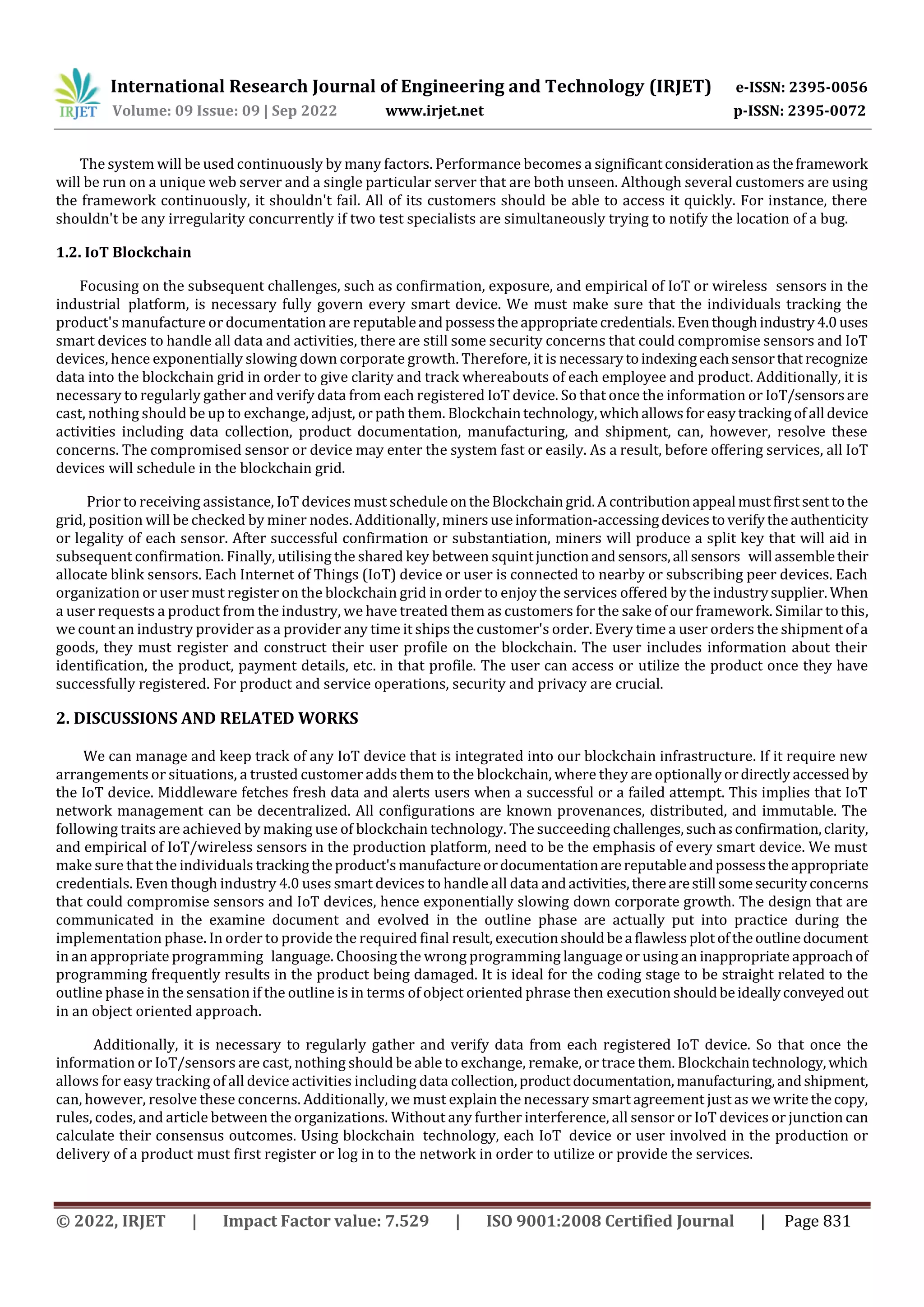 Blockchain Technology using System Requirement Specification and IoT Devices | PDF