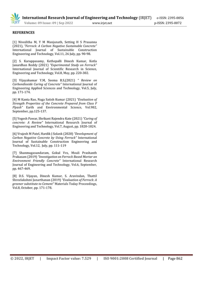 EXPERIMENTAL INVESTIGATION OF FERROCK BY COMPLETE AND PARTIAL ...