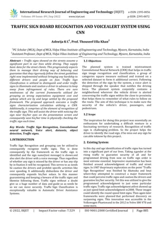 TRAFFIC SIGN BOARD RECOGNITION AND VOICE ALERT SYSTEM USING CNN | PDF
