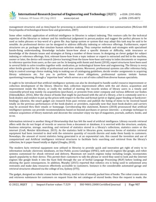 Artificial Intelligence Applications and Its Impact on Library Management System | PDF