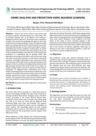 CRIME ANALYSIS AND PREDICTION USING MACHINE LEARNING | PDF