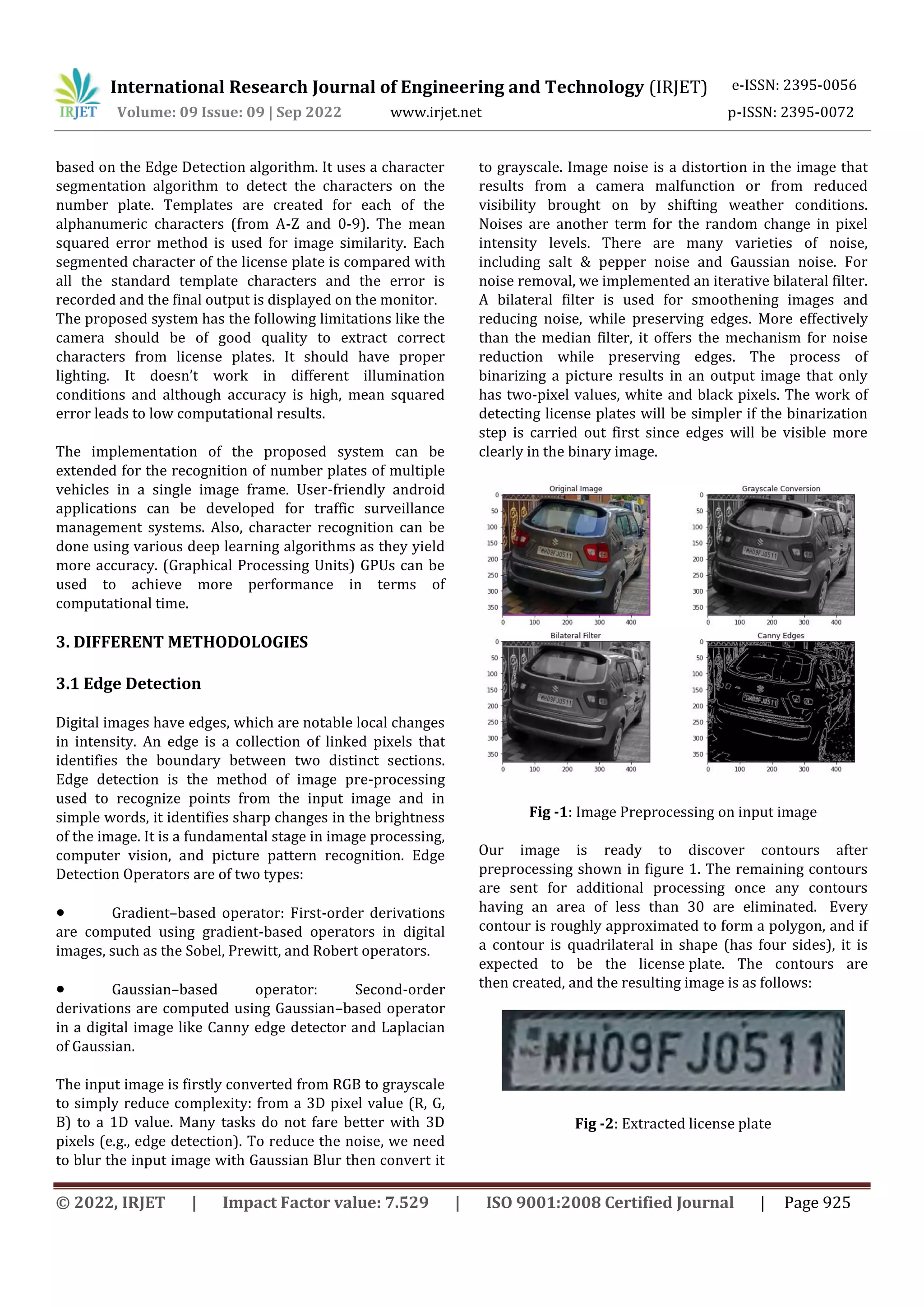 Different Methodologies for Indian License Plate Detection | PDF