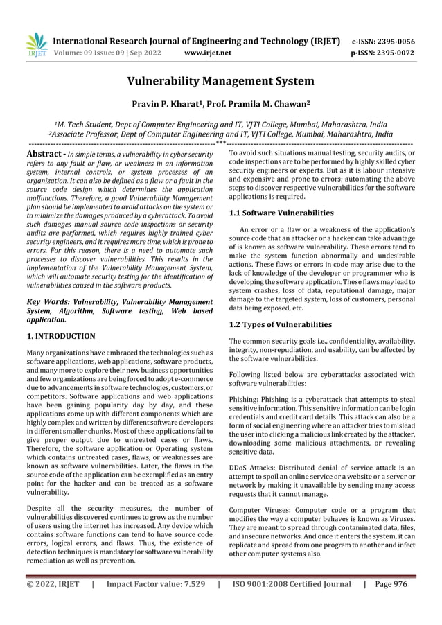 Vulnerability Management System | PDF