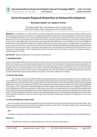 Socio-Economic Regional Disparities in National Development | PDF