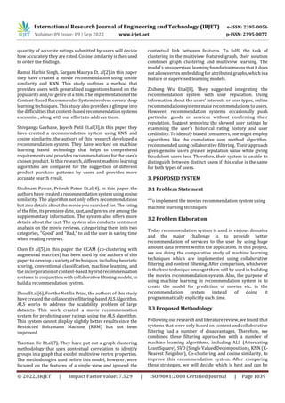 Recommendation System using Machine Learning Techniques | PDF