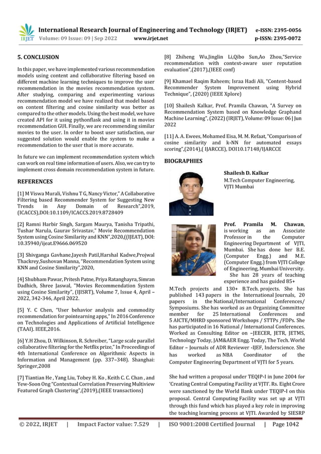 Recommendation System using Machine Learning Techniques | PDF