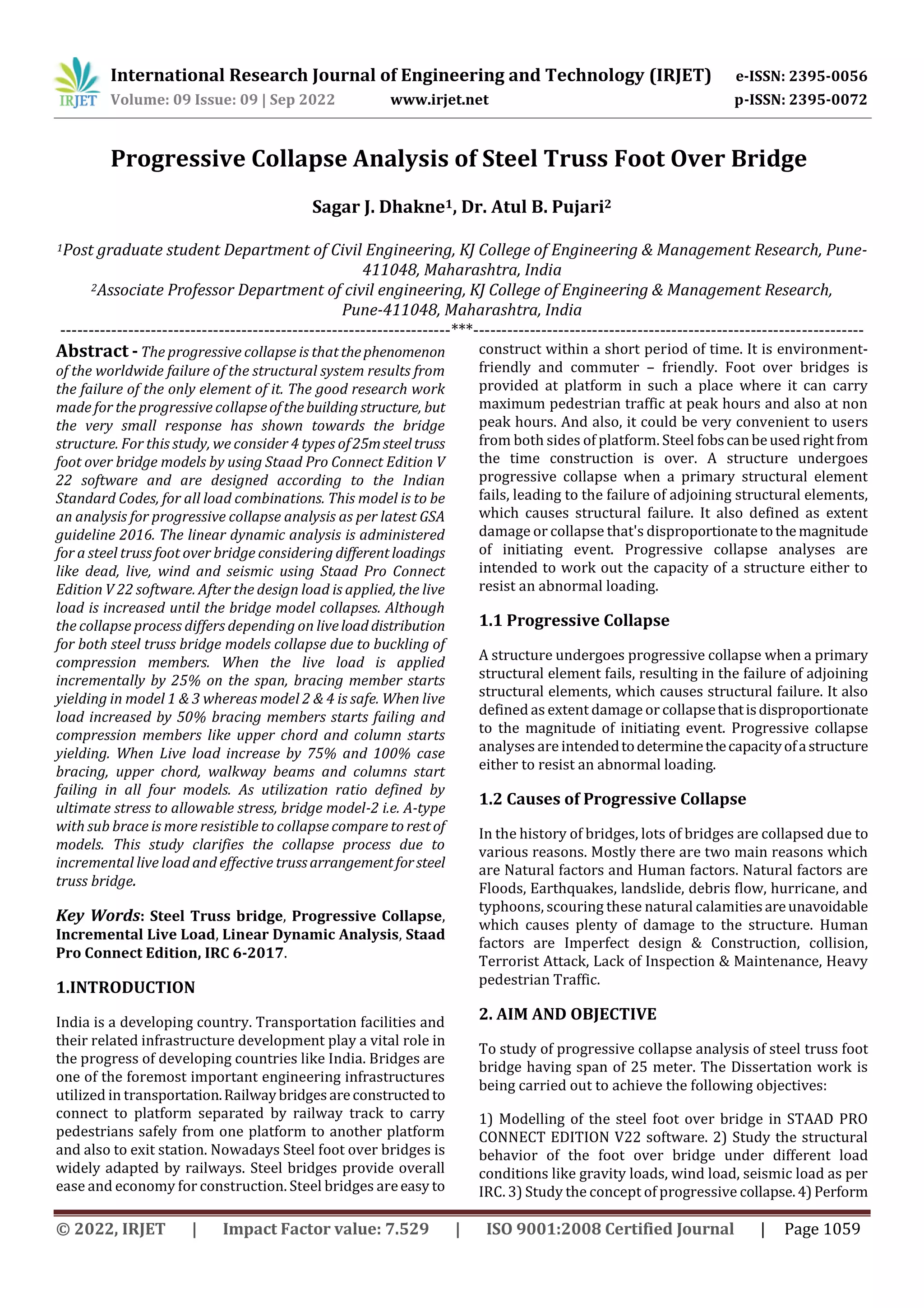 Progressive Collapse Analysis of Steel Truss Foot Over Bridge | PDF