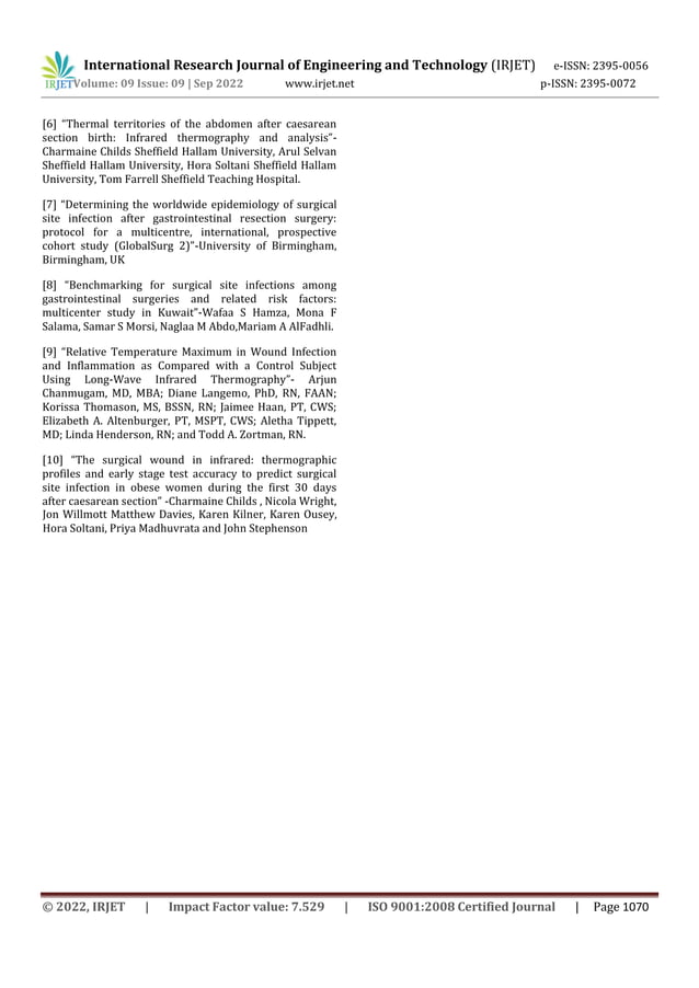 Thermal Imaging in Surgical Site Infection (SSI) Detection | PDF